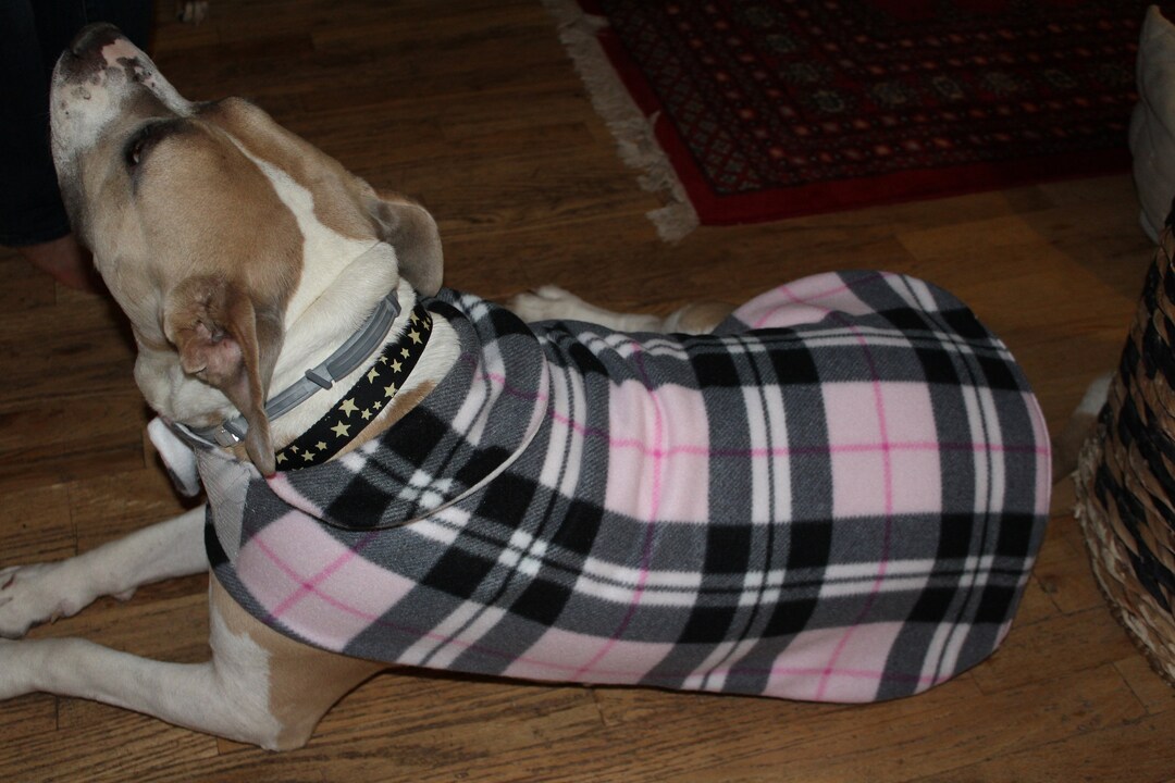 Pink Fleece Dog Coat - Winter Dog Coat - Dog Fleece Coat - Large Dog ...