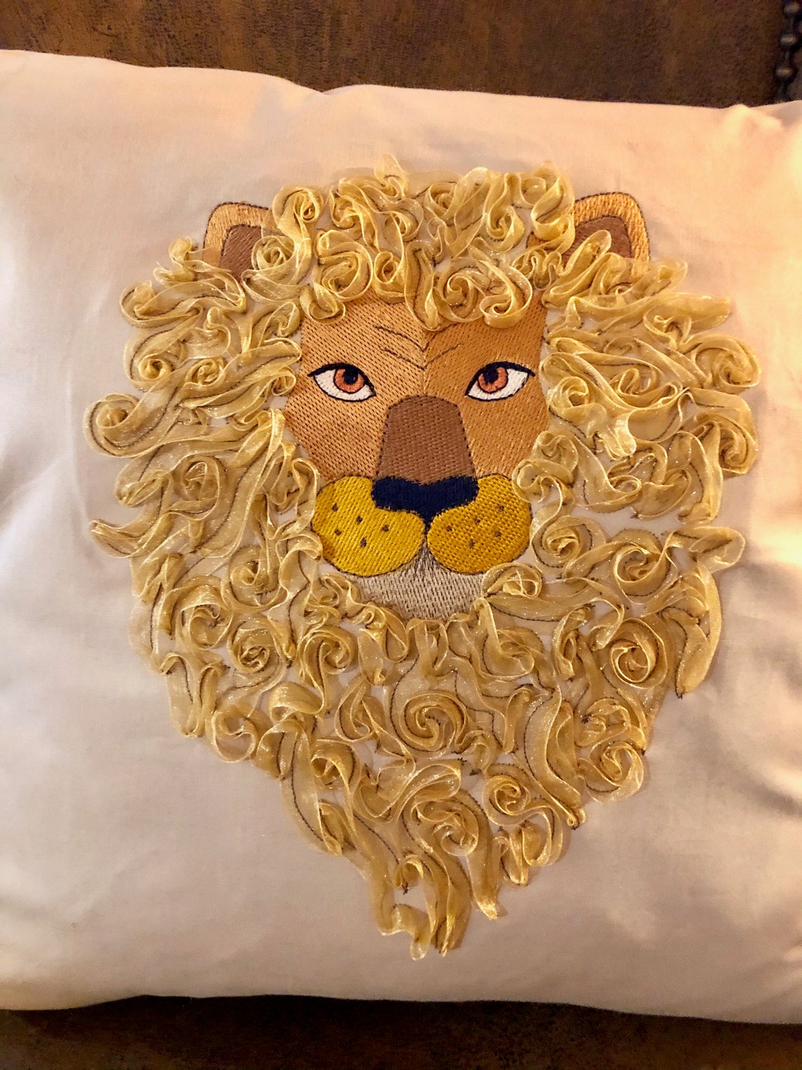 Lion Pillow Lion With Ribbon Pillow Lion With Ribbon Mane - Etsy