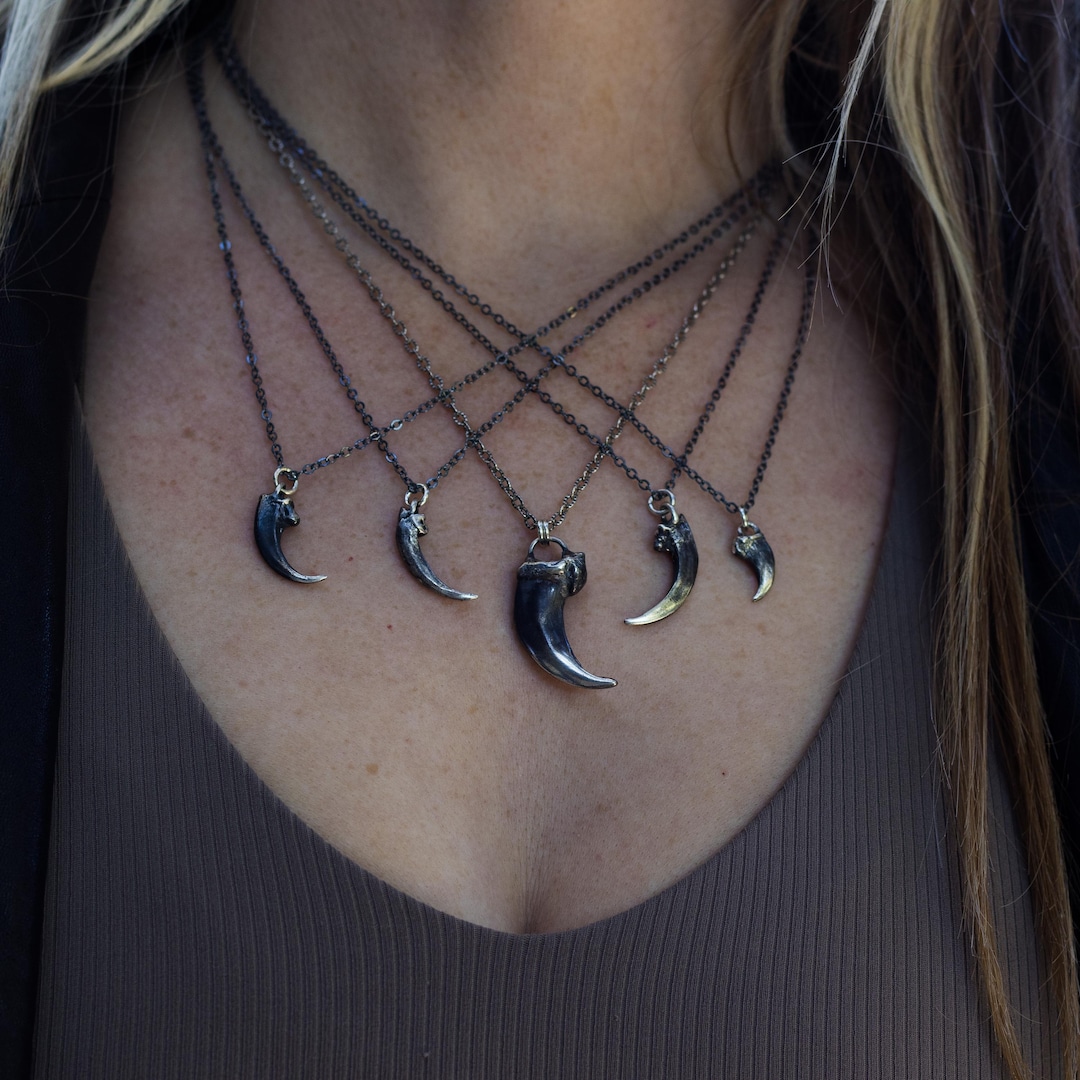 Talons + Claws Necklaces | Raccoon, Barn Owl, Peregrine Falcon, Red ...