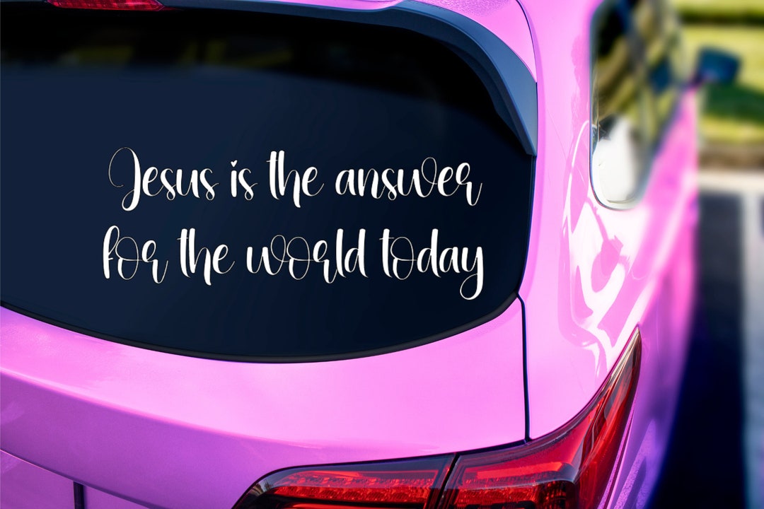 Jesus is the Answer Car Decal - Christian Window Sticker - Etsy