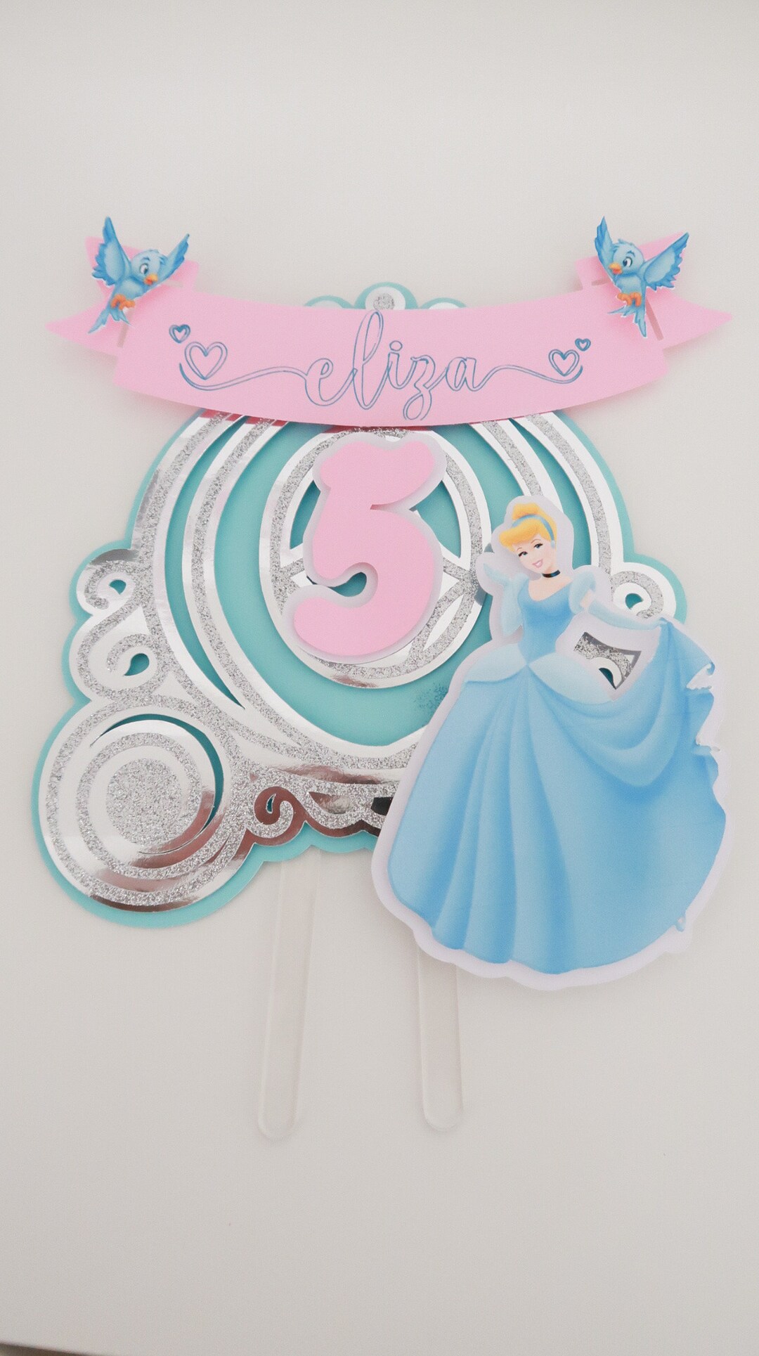 Personalized Cinderella Cake Topper: Princess Party Decor - Etsy