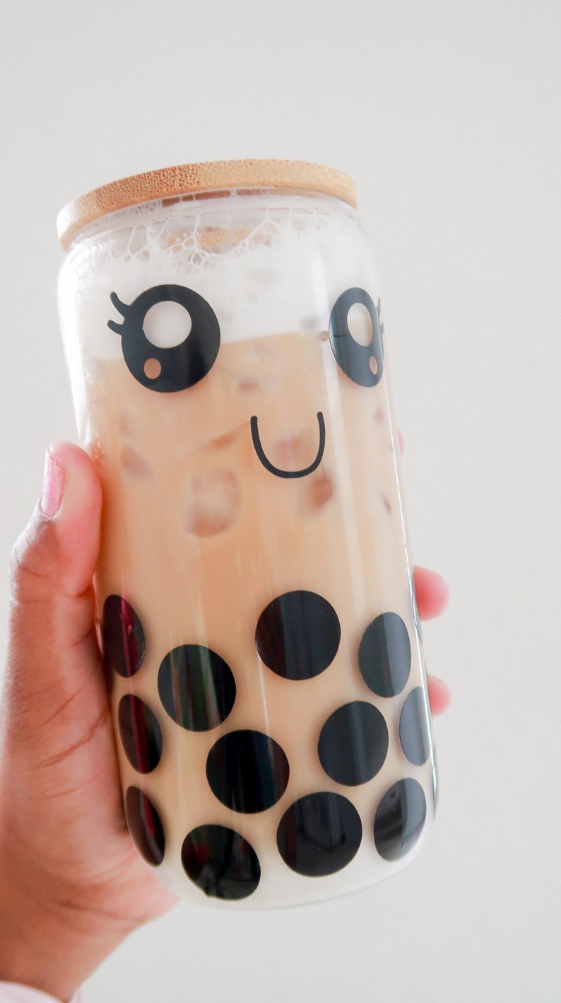 Mrs Boba Cup. Cute Boba Iced Coffee Cup. Kawaii Style Cup. Bubble Tea ...