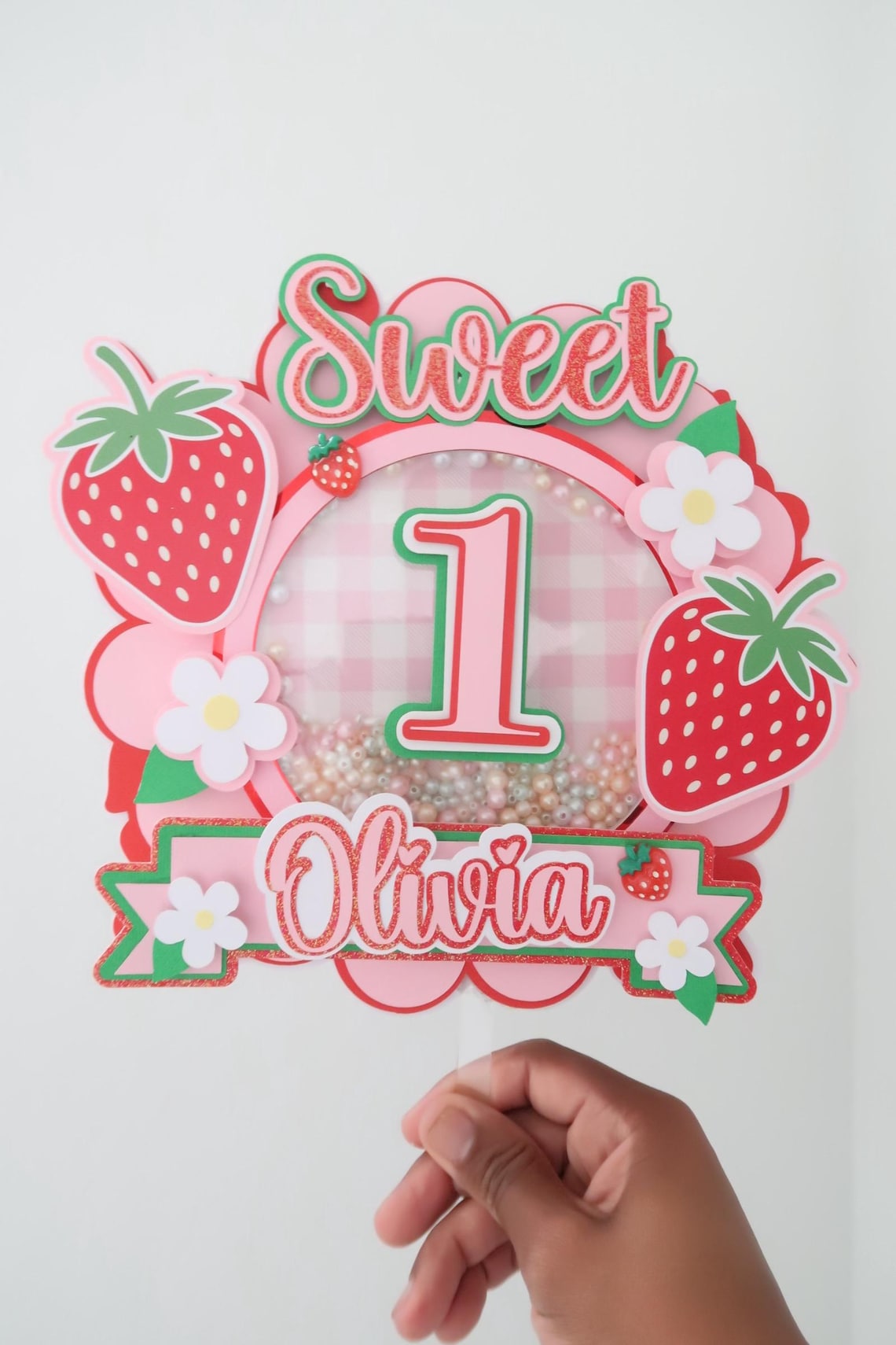 Sweet One Birthday Cake Topper. Strawberry Cake Topper Birthday Cake ...