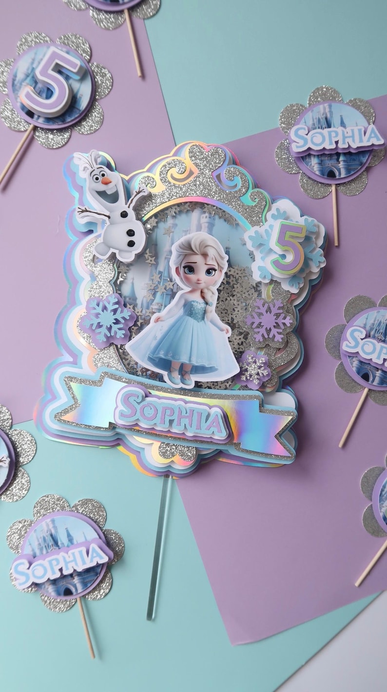 Personalized Frozen Cake Topper | Elsa Birthday Party Decoration or 12 ...