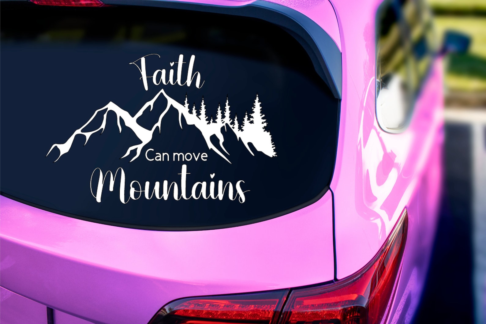 Faith Can Move Mountains Car Decal| Christian Car Decal. Car Stickers ...
