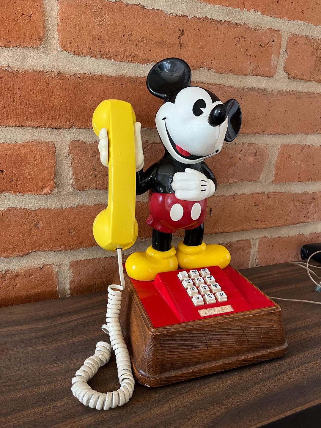1976 Mickey Mouse Push Dial Phone - Etsy