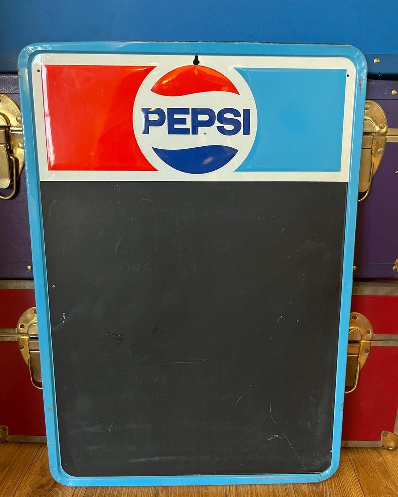 Vintage Metal Pepsi Embossed Chalkboard 19x27 - Etsy