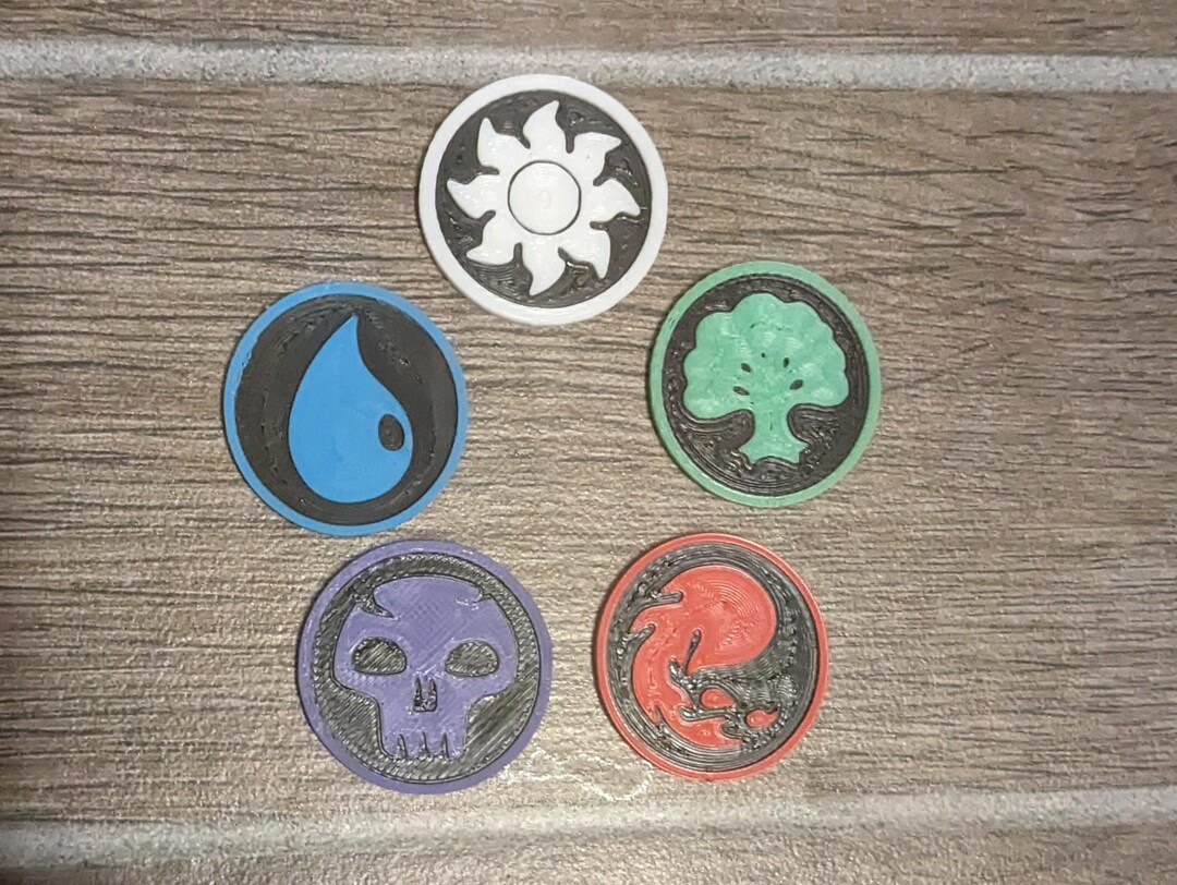 Bulk Floating Mana Tokens Color With Black Infill. - Etsy