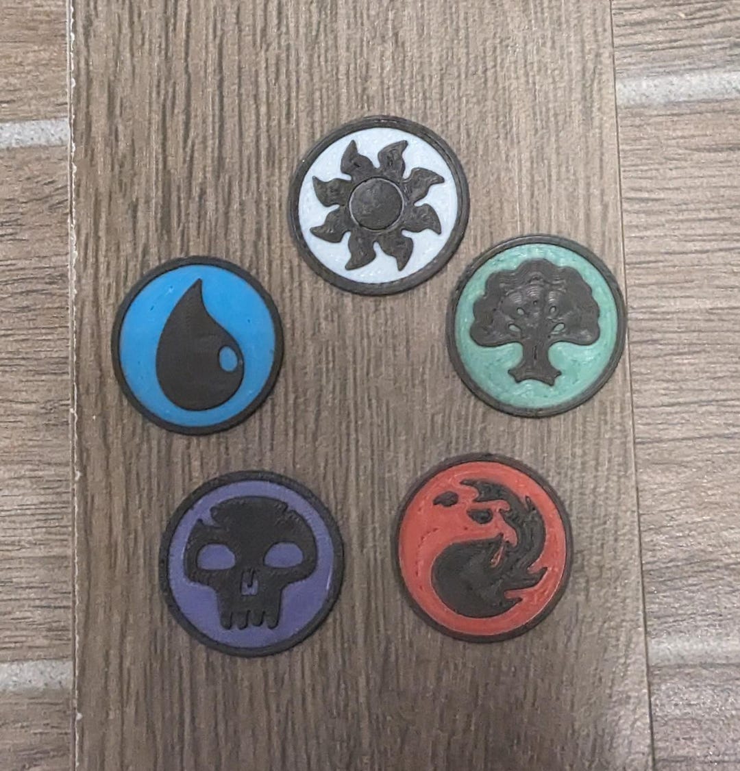 Bulk Floating Mana Tokens Black With Color Infill. - Etsy
