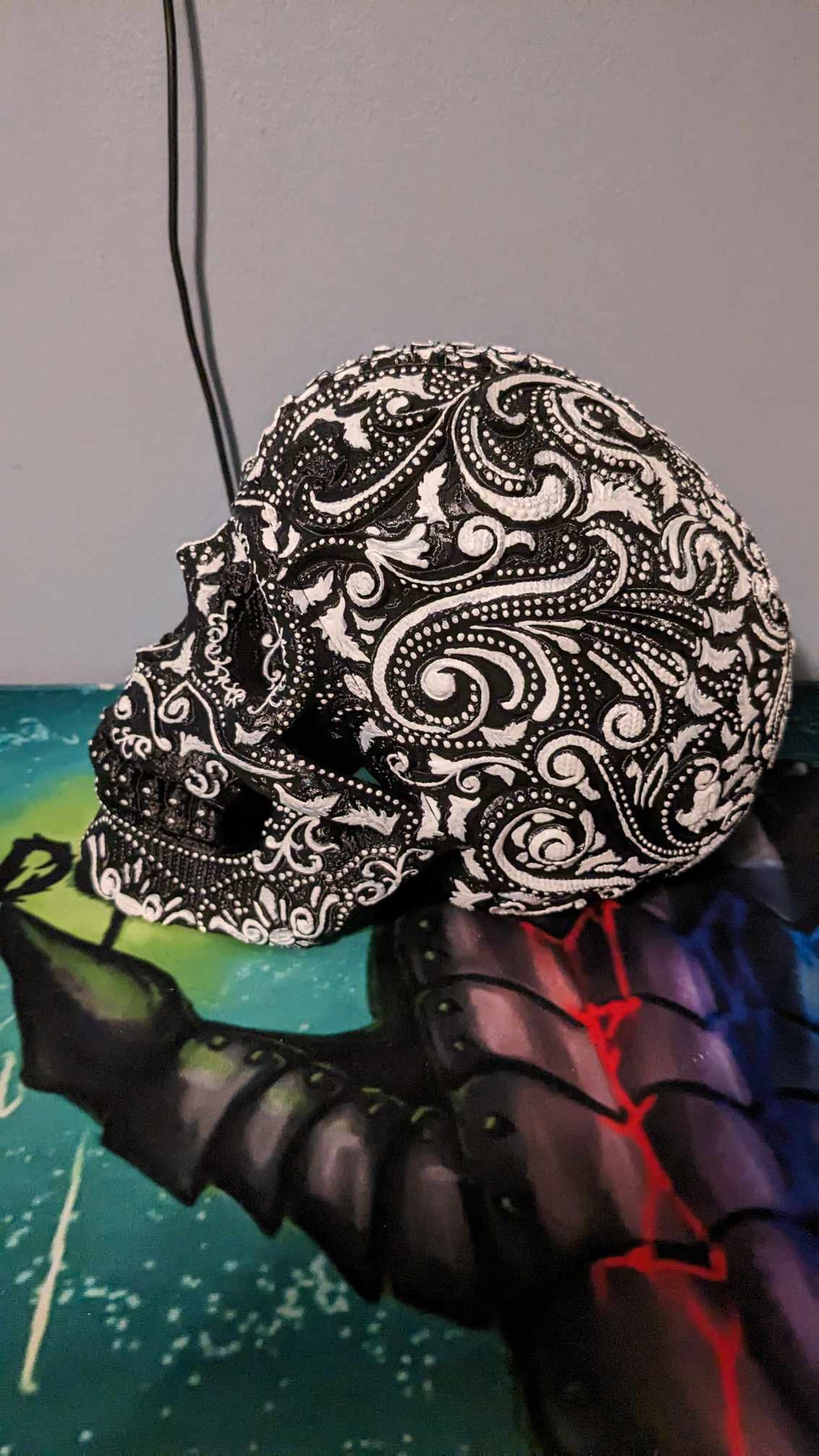 Filigree Skull Deck Box 2 Colors With Custom Text - Etsy