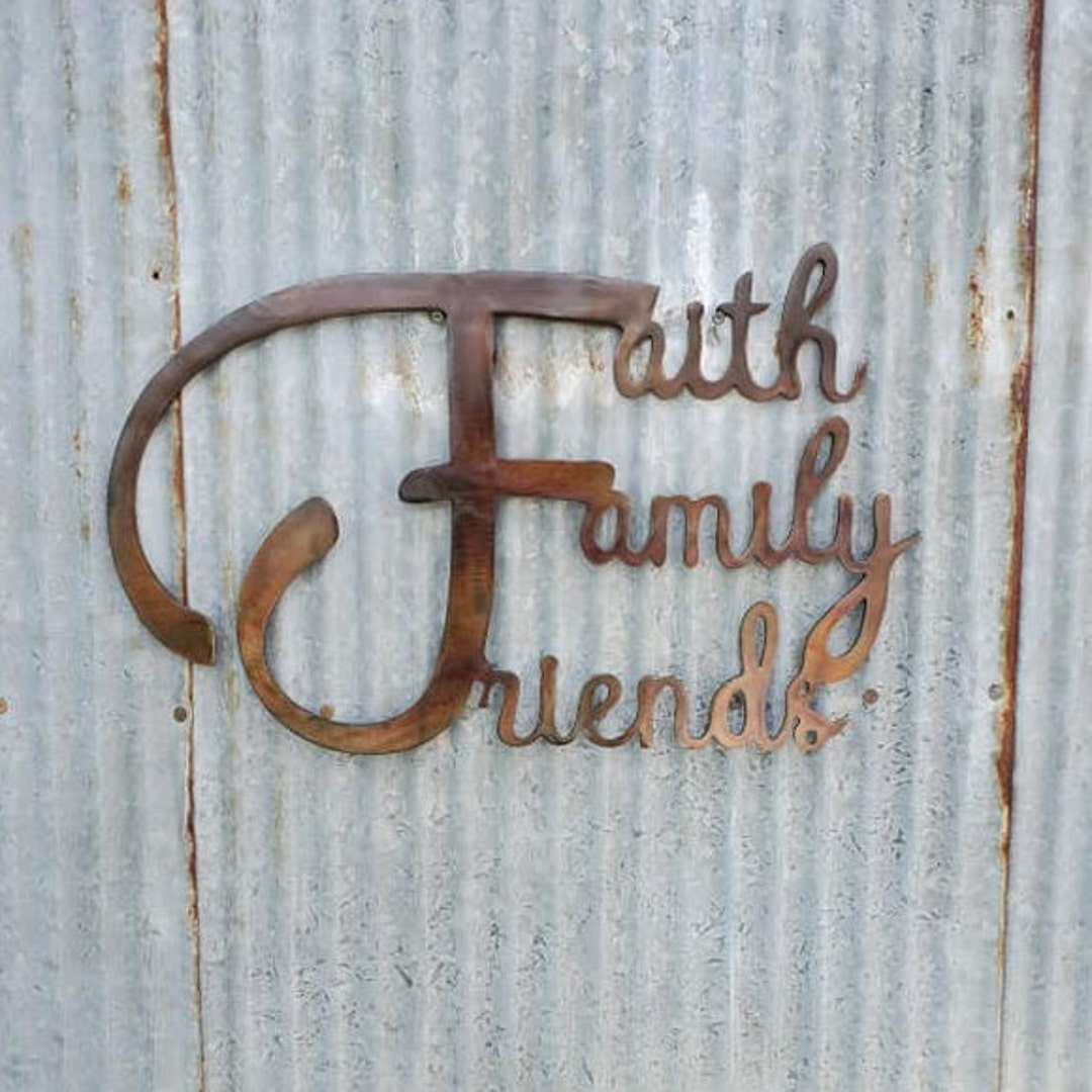 Faith Family Friends Metal Sign, Metal Art, Home Decor, Metal Sign ...
