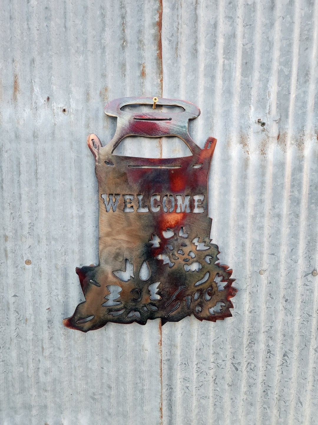 Welcome Milk Can- Plasma Cut- Metal Sign-welcome Sign , Front Door or ...