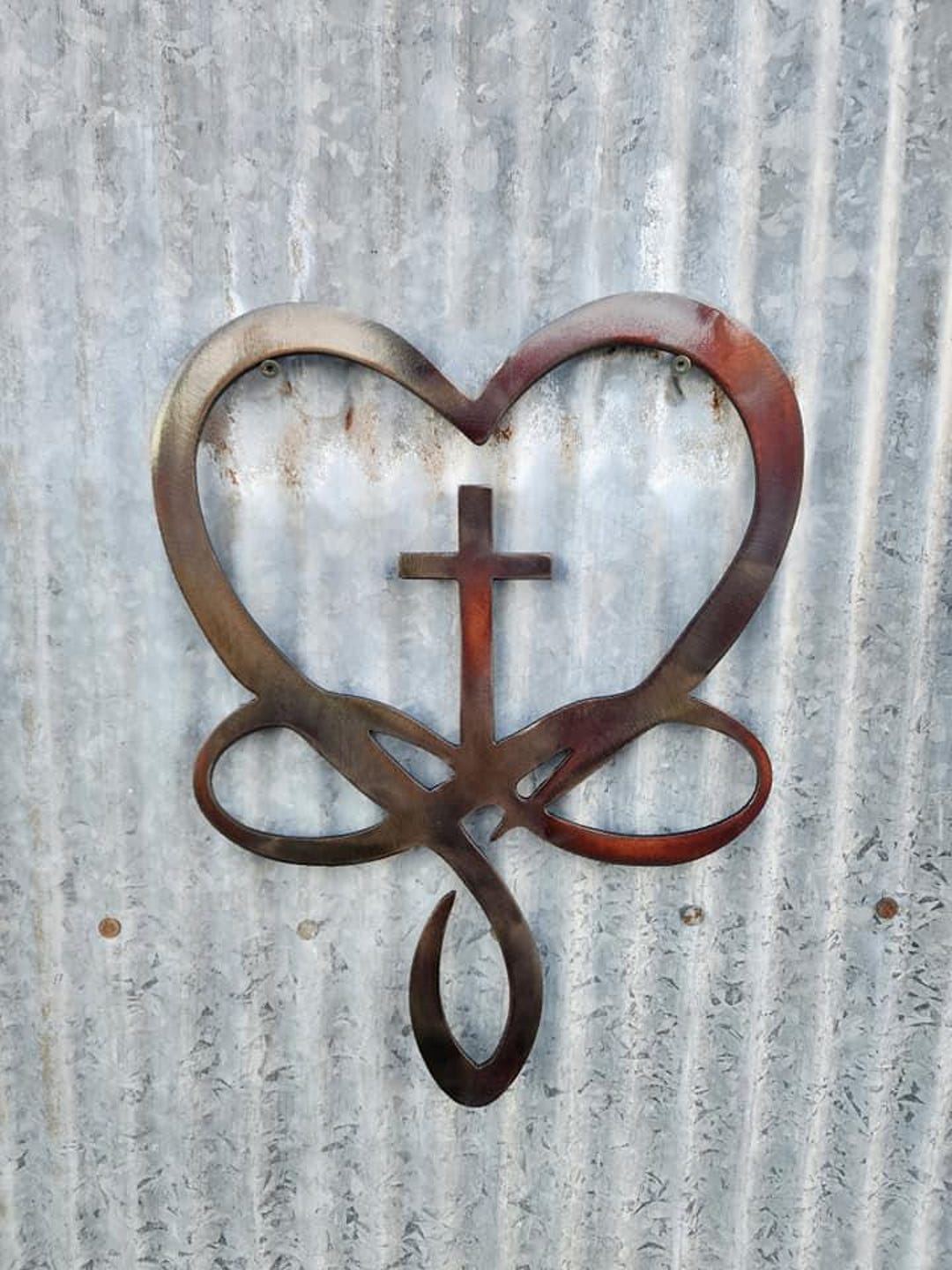 Metal Infinity Heart Sign - Metal Infinity Symbol and Heart Wall Decor ...