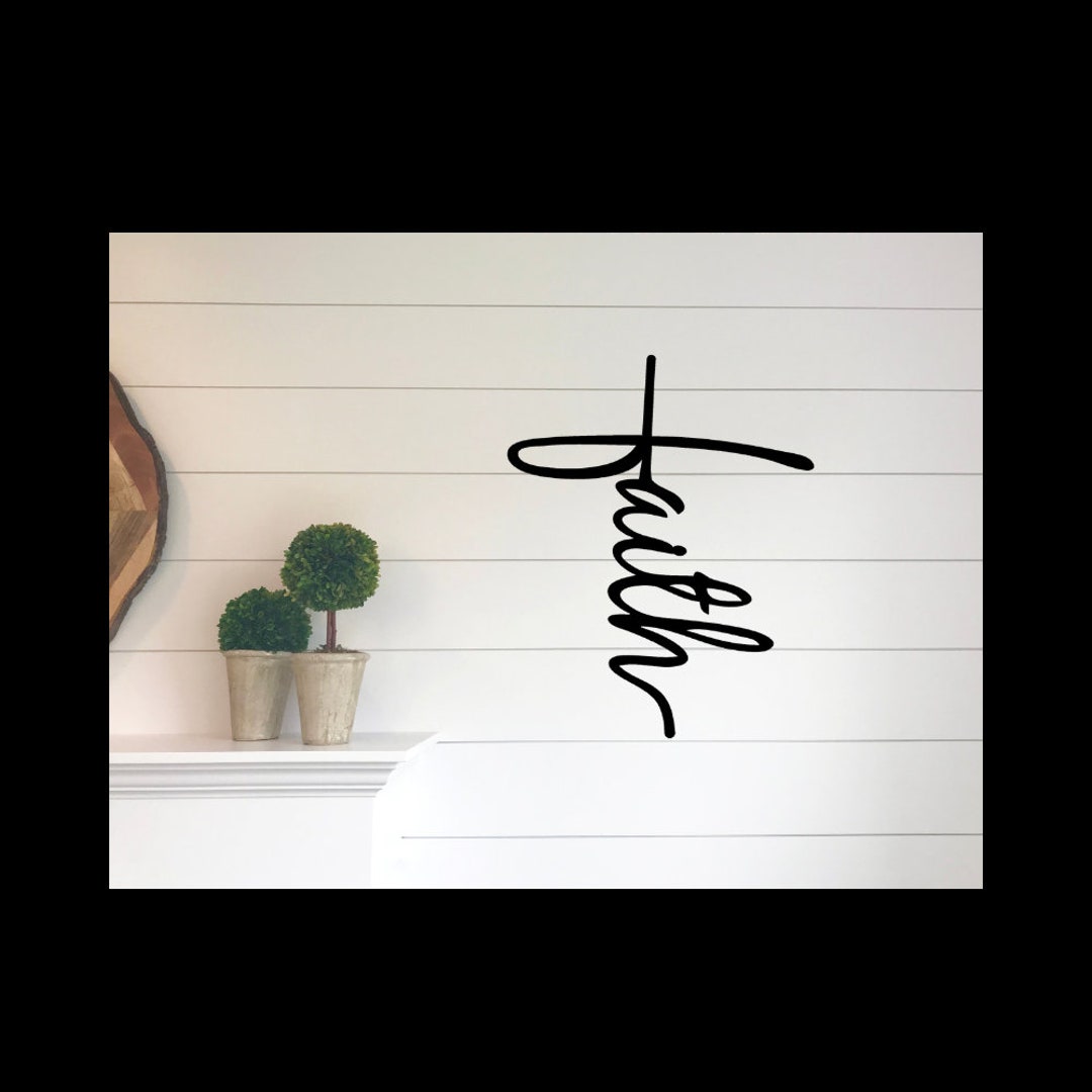 Faith Cross Sign Metal Wall Art Religious Christian Wall Hanging ...