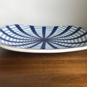 Stunning Collectible Large Plate With Electric Blue Starburst and Light ...