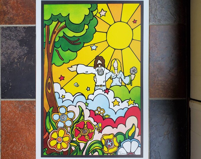 Vtg 1970s Pop Art Poster by Rick Ruhman 1971 | Vintage 70s Floral ...