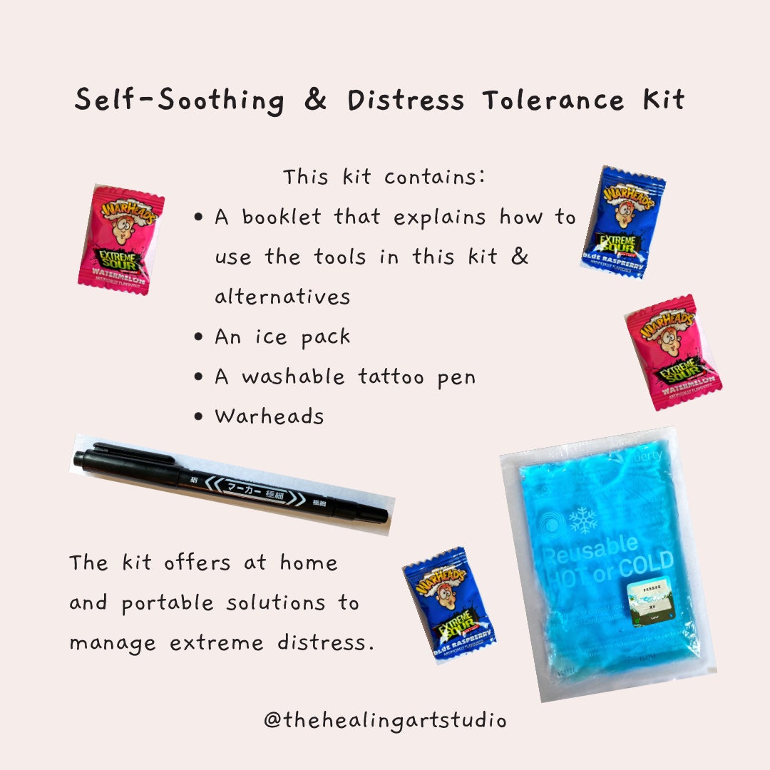 Self Soothing and Distress Tolerance DBT Kit Art Therapy Self Harmer ...
