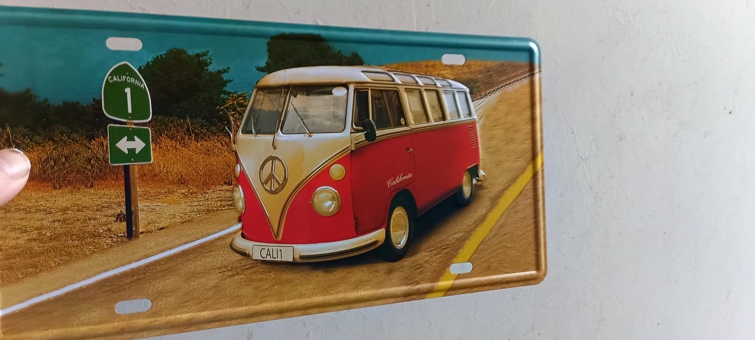 VW Combi Transporter Wall Relief Decor Stainless Tin Comersial Label ...