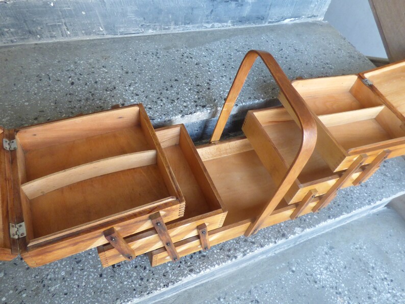 Antique Sewing Box Vintage Sewing Box Red Sewing Box - Etsy