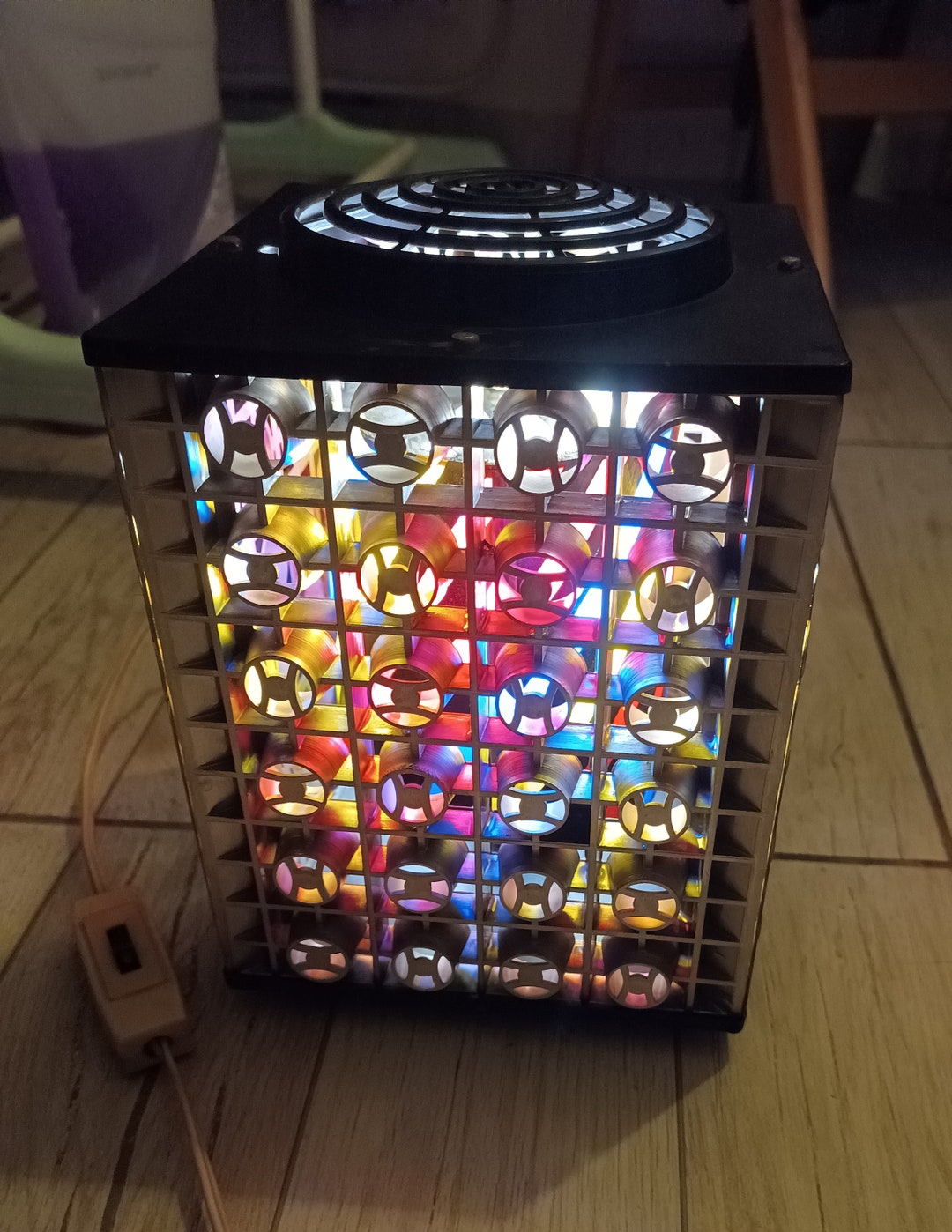Vintage Disco Light Lamp,moving Spectrum Rainbow Night Table Lamp,decor ...