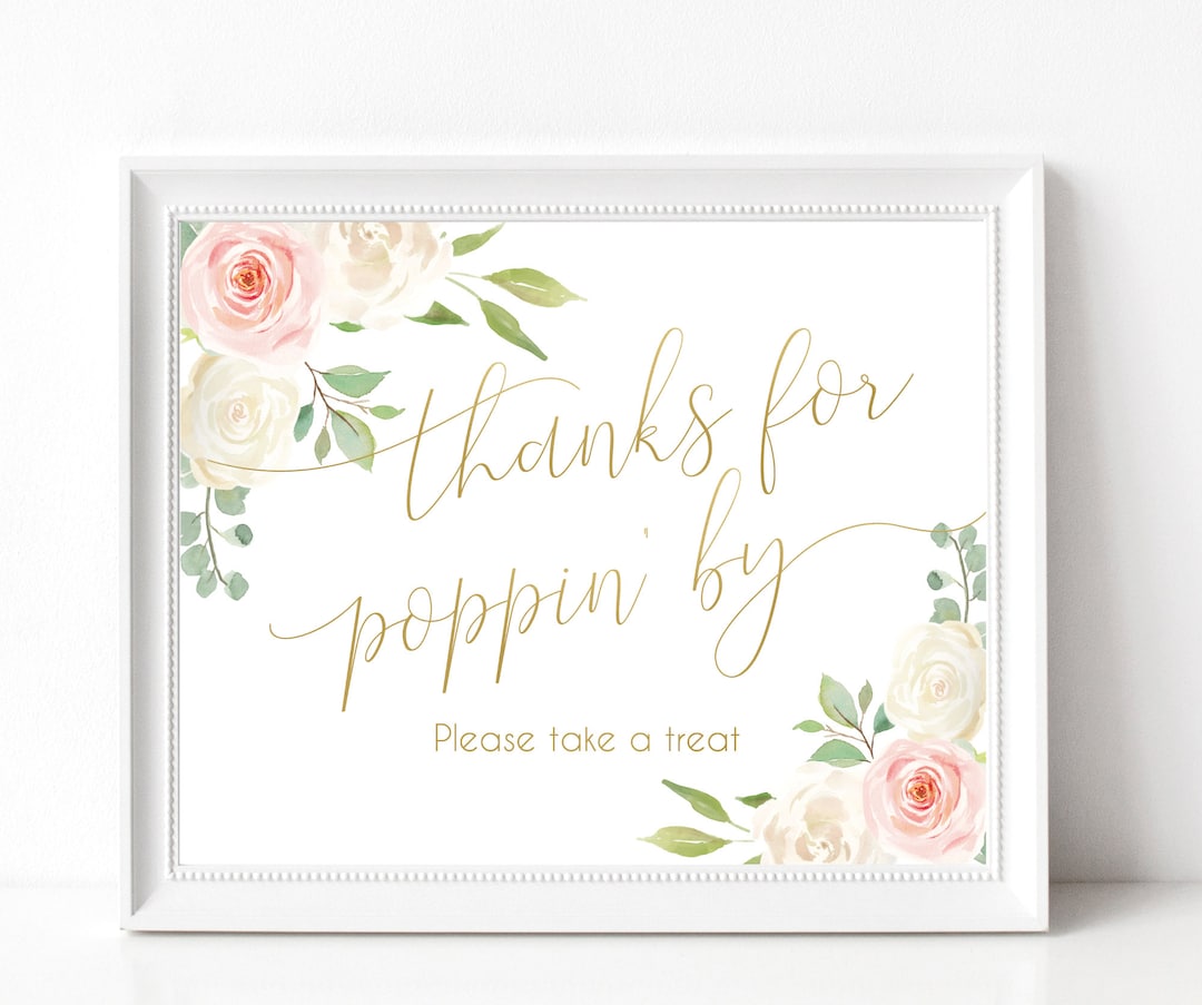 Thanks for Popping by Printable Sign Baby Shower Sign, Wedding Popcorn ...