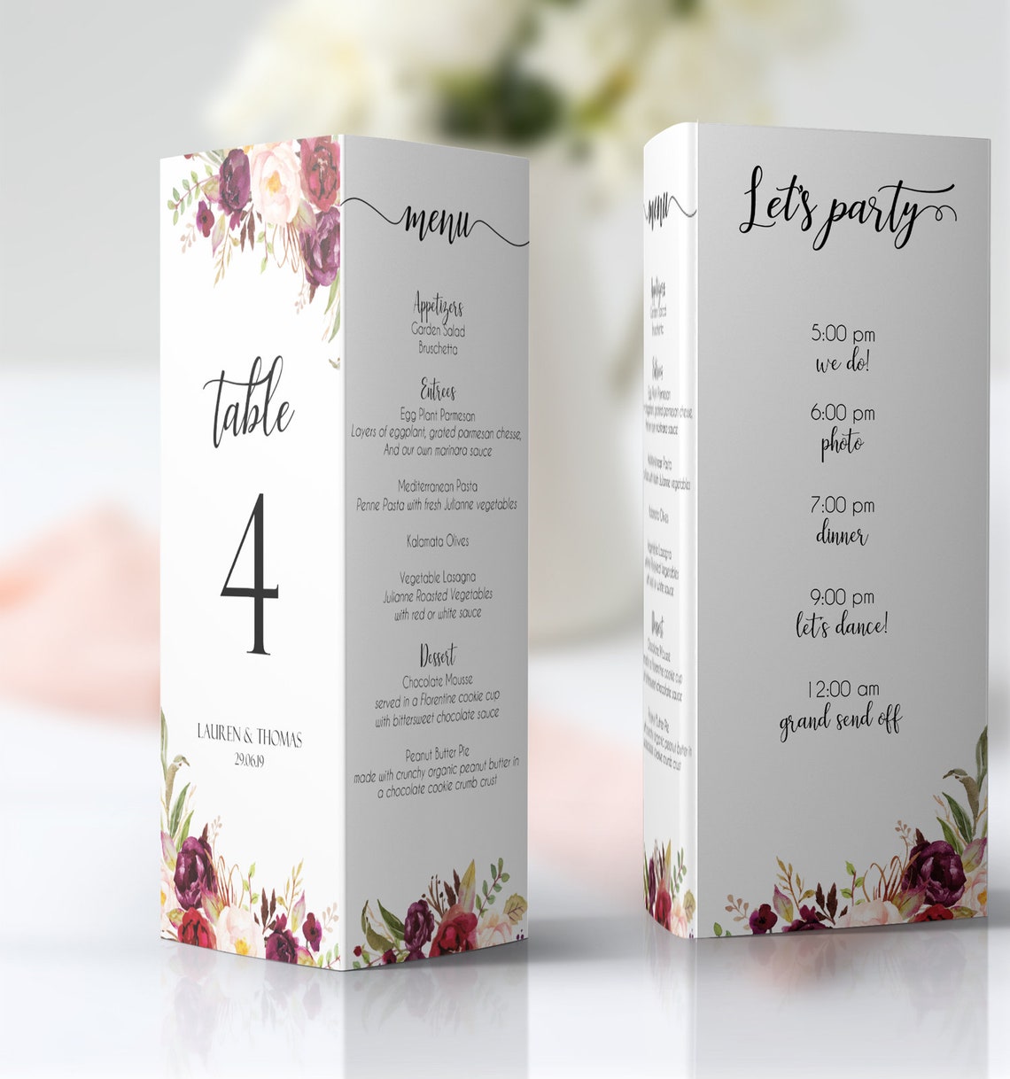 Triangle Table Numbers Three-sided Table Numbers Menu | Etsy