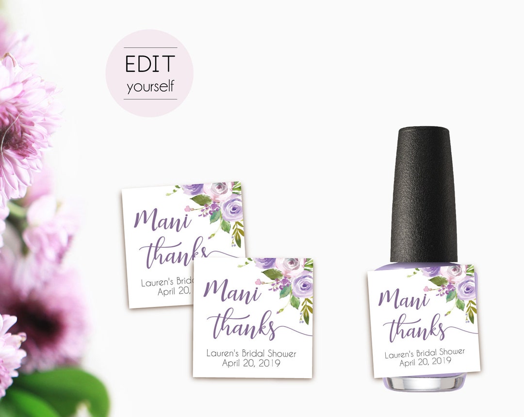 Editable Mani Thanks Tags, Bachelorette Party Tags, Nail Polish Tags ...