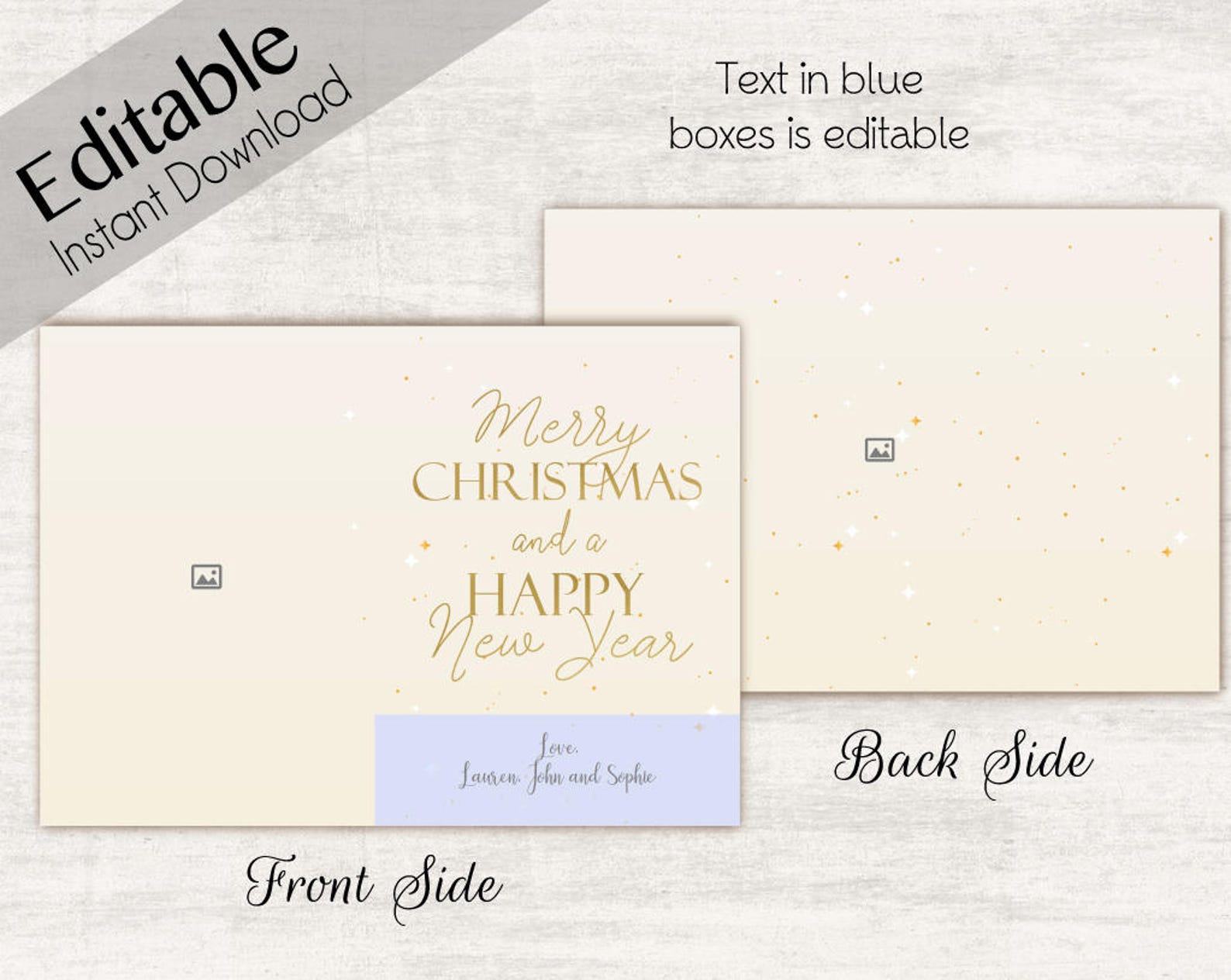 Christmas Card Template Editable PDF Christmas Card | Etsy