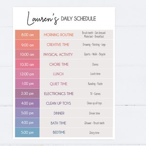 Editable Home School Daily Planner, Editable Daily Routine Schedule ...