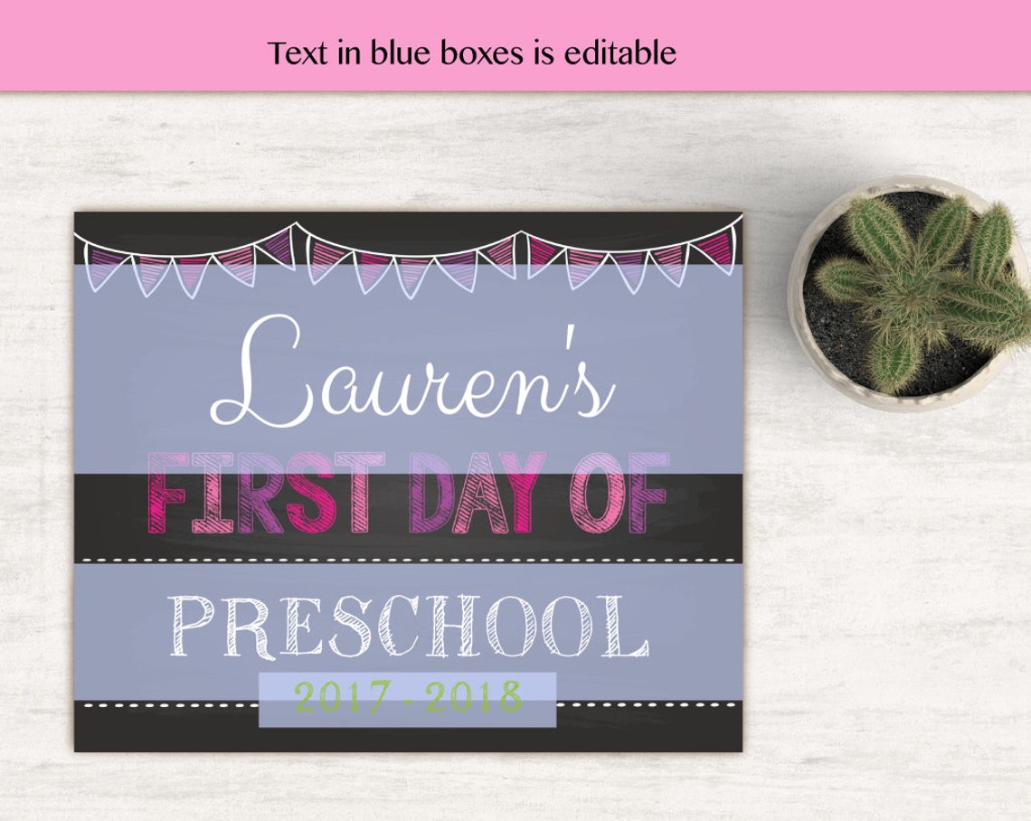 First Day of School / Last Day of School Chalkboard Print PDF - Etsy