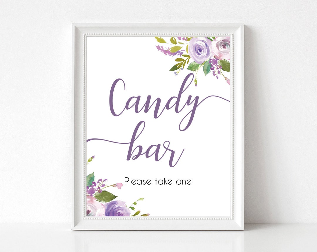 Candy Bar Sign, Candy Bar Wedding Sign, Candy Bar Please Take One Sign ...