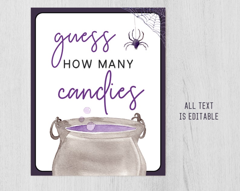 Halloween Guess How Many Candies Game, Editable Halloween Game ...