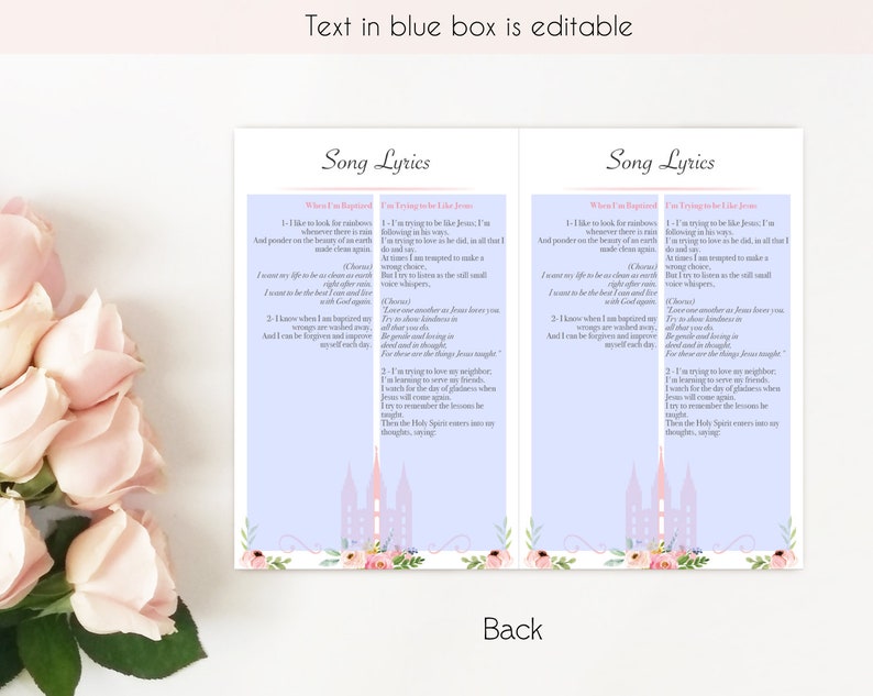 Baptism Program, Editable PDF, Printable Digital Handout Girl Baptism ...