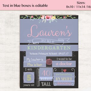 Last Day of School Sign Editable, Last Day of School Chalkboard, DIY ...