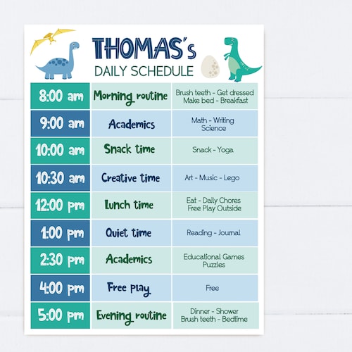 Editable Home School Daily Planner Editable Daily Routine | Etsy