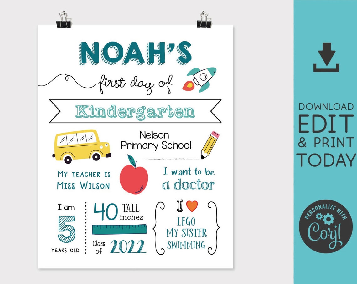 Editable Back to School Sign First/last Day of School Sign - Etsy
