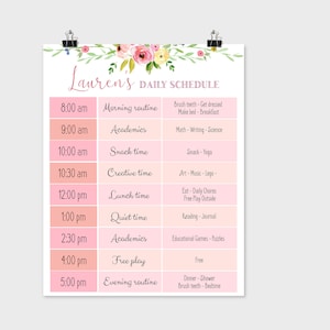 Editable Home School Daily Planner, Editable Daily Routine Schedule ...