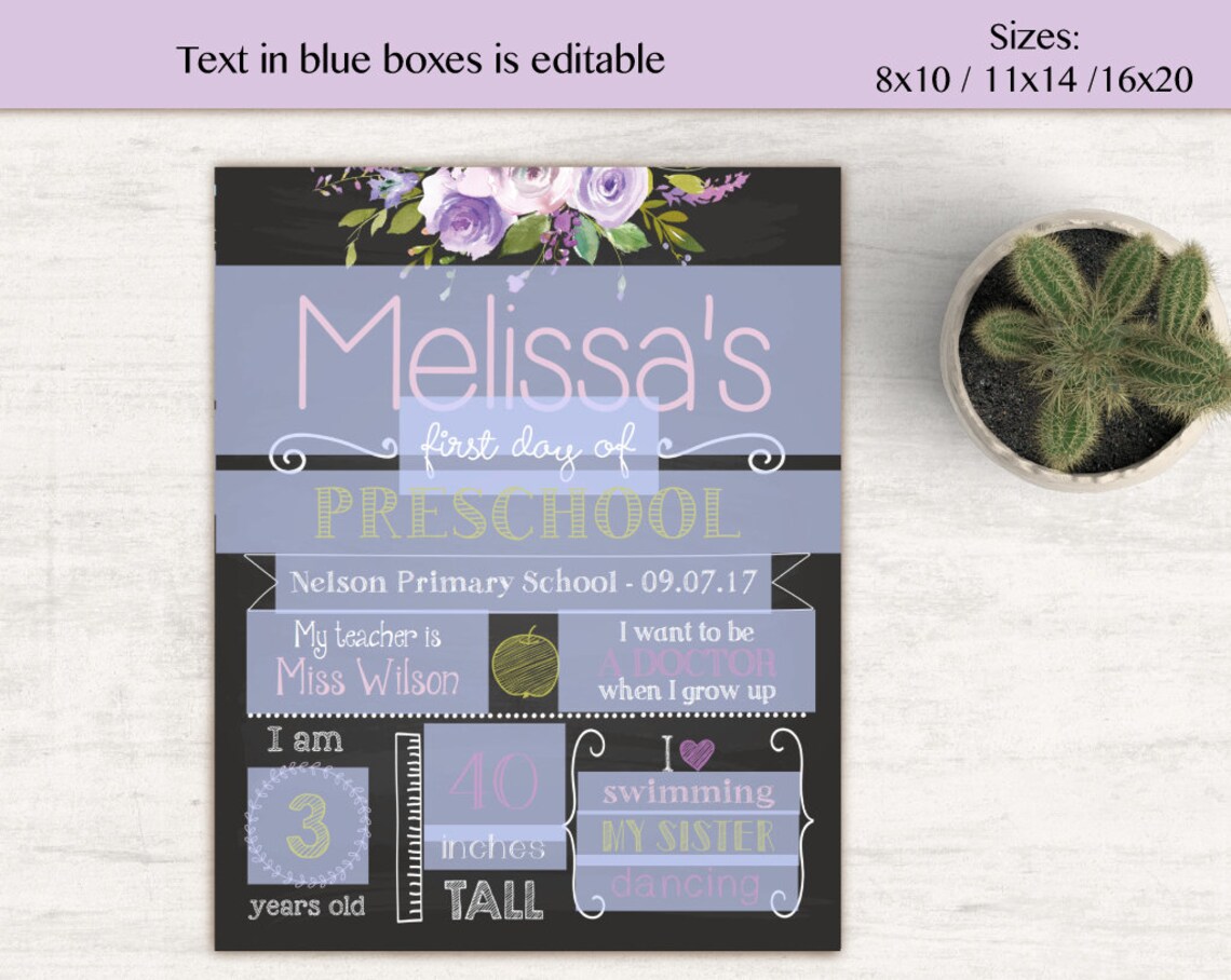 First/last Day of School Sign Editable Editable Back of - Etsy