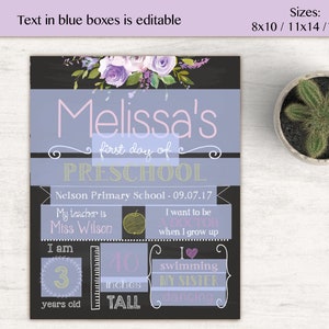 First/last Day of School Sign Editable, Editable Back of School ...