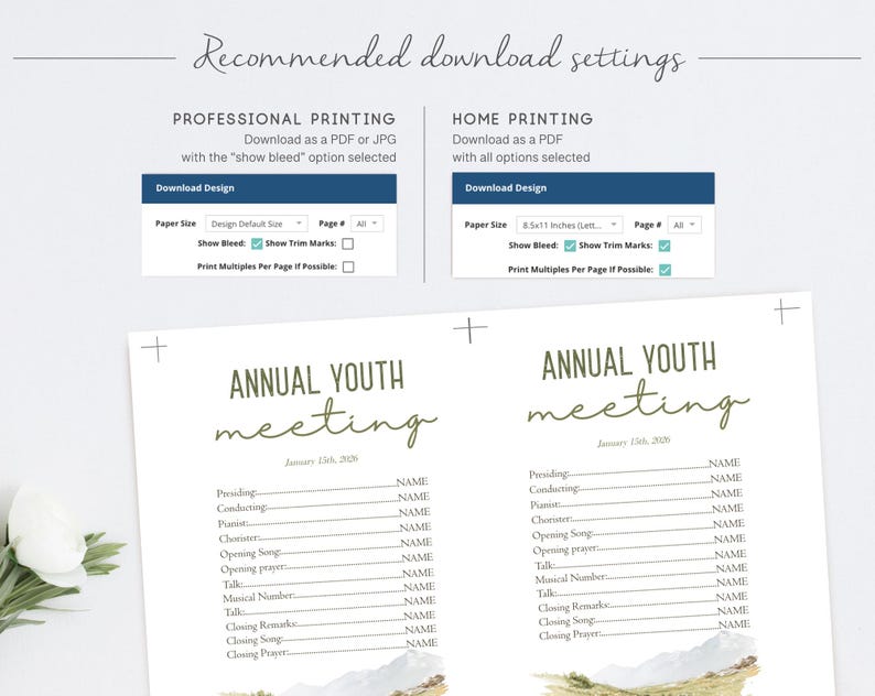2026 LDS Youth Theme, Annual Youth Meeting Program, Editable Program ...