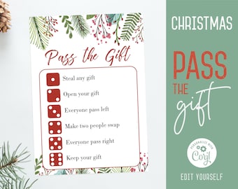 Christmas Pass the Gift PRINTABLE GAME - Etsy