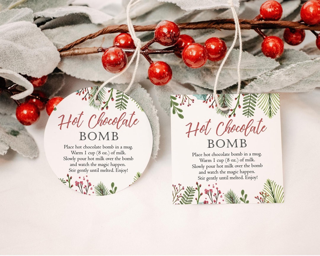 Editable Fall Hot Chocolate Bomb Tags, Bomb Instructions Christmas ...