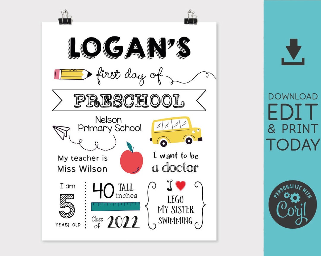 Editable Back to School Sign 2025, First/last Day of School Sign ...