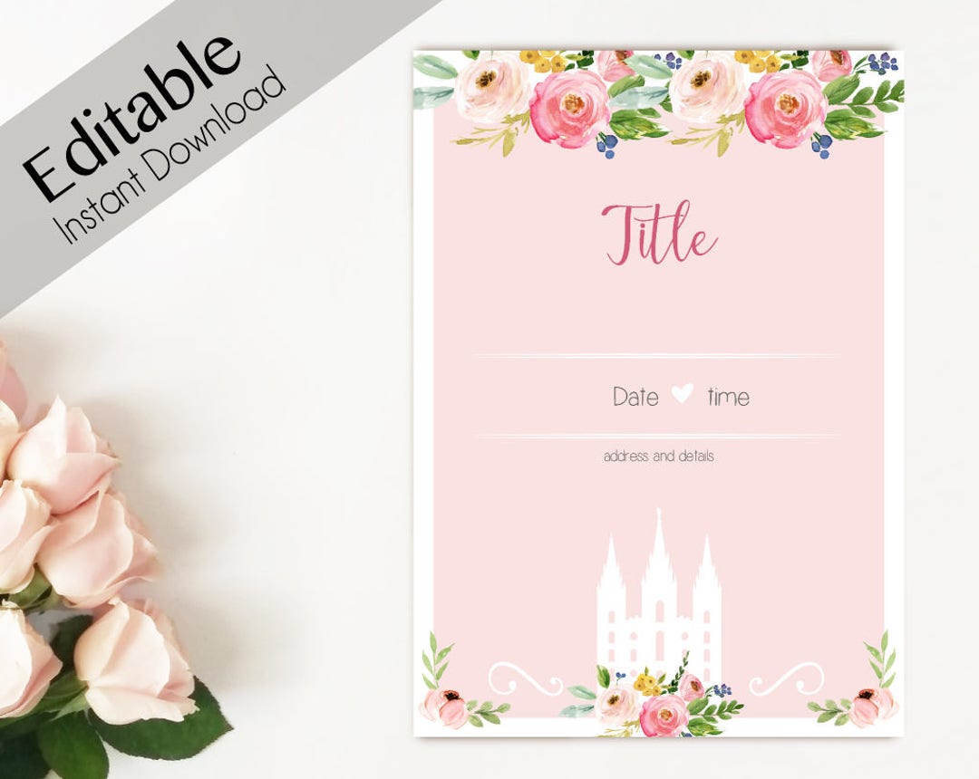 Activity Invitation, ANY EVENT, Editable PDF, Lds Relief Society ...