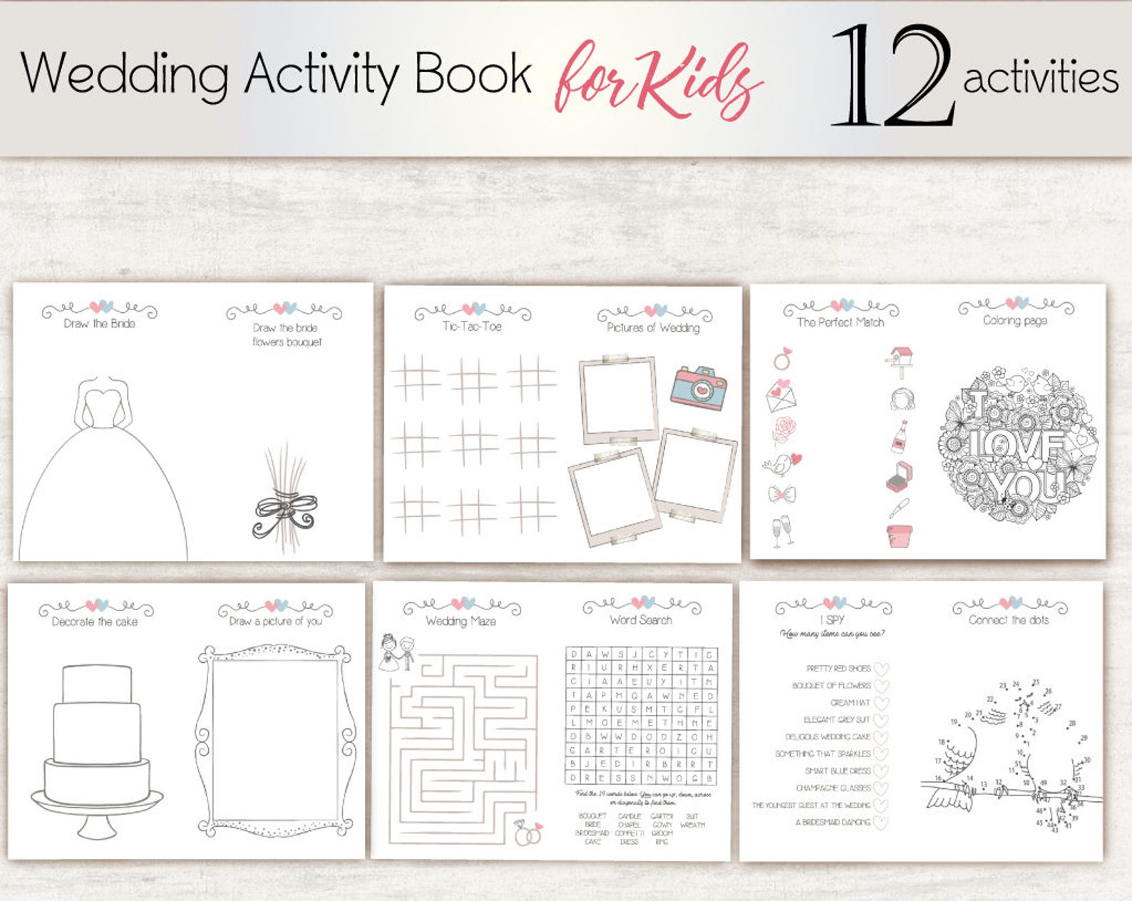 Kids Activity Pack Wedding Children Activities Book Wedding - Etsy UK