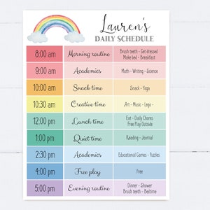 Editable Home School Daily Planner, Editable Daily Routine Schedule ...