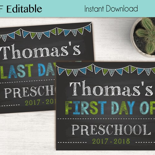 Editable Last Day of Kindergarten Sign Personalized Last Day - Etsy
