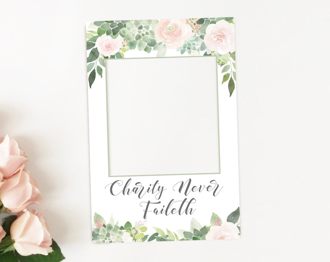 Relief Society Photo Booth Frame Charity Never Faileth - Etsy
