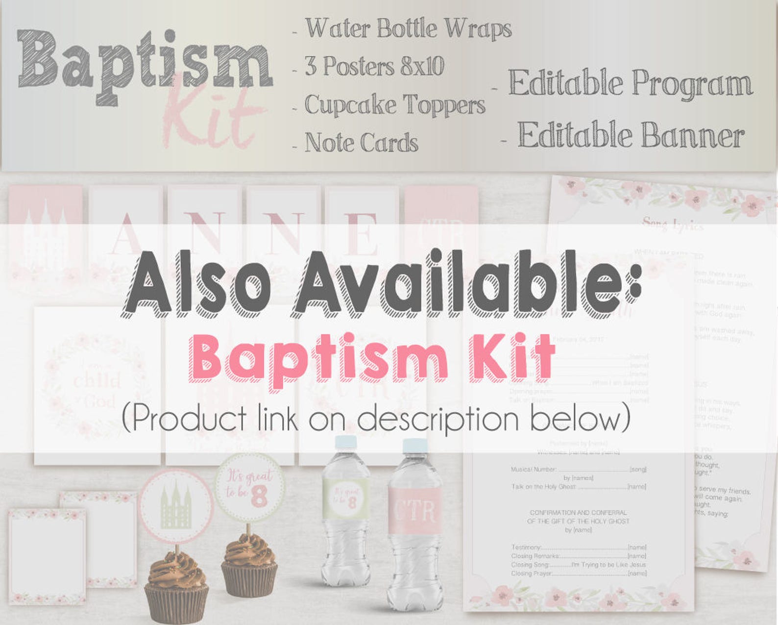 Baptism Program LDS Printable Digital, Editable PDF, Songs Handout Girl ...