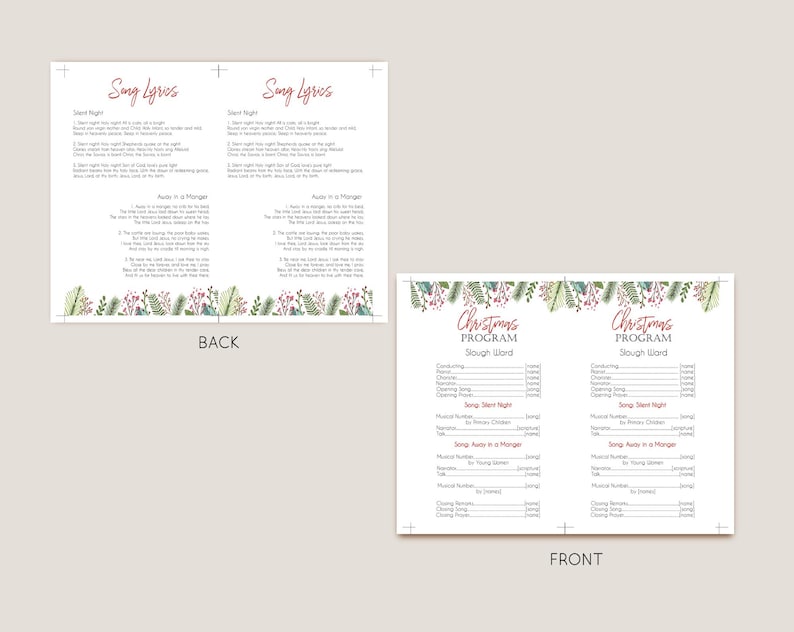 Editable Christmas Program Template (corjl) - Etsy